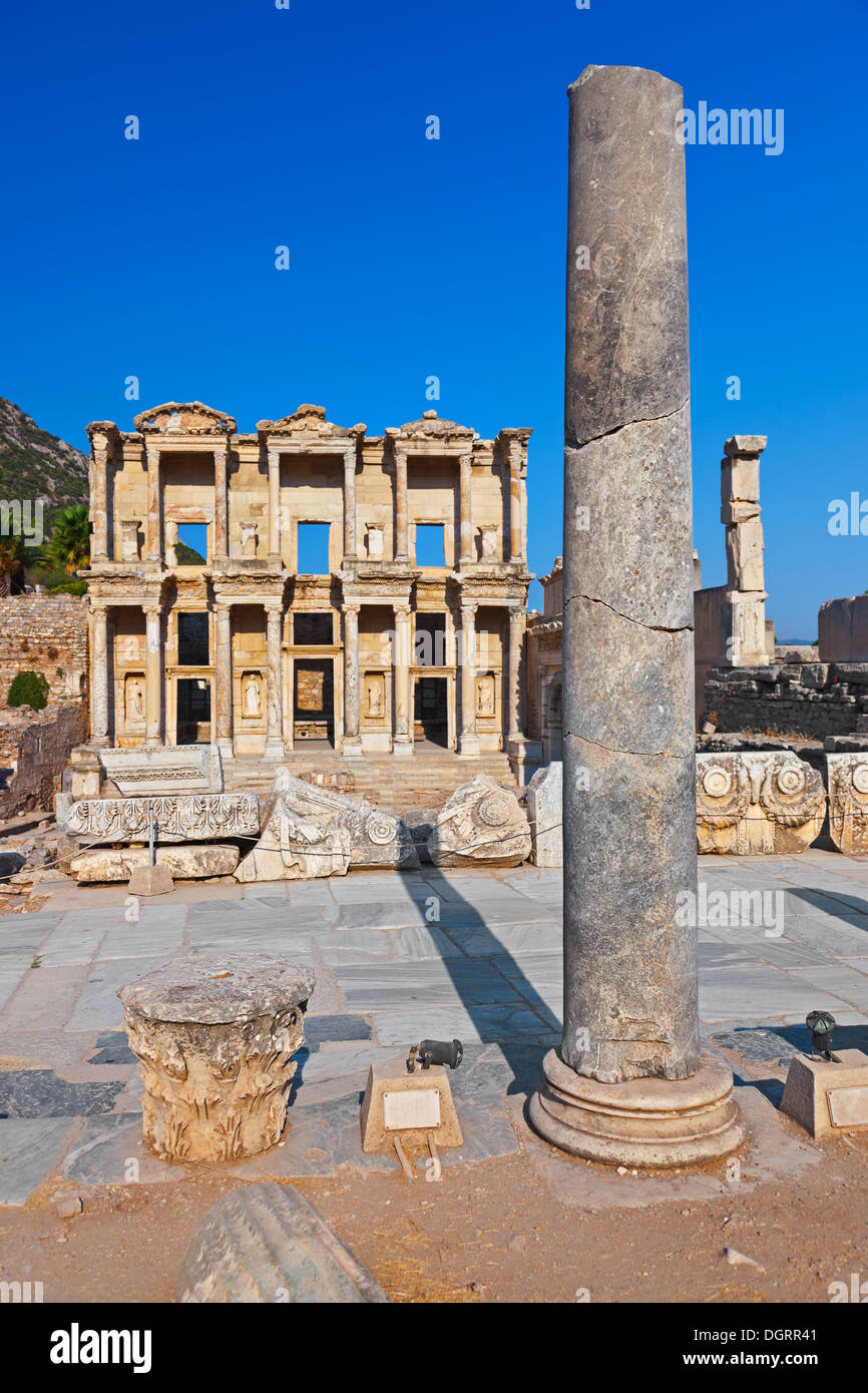 Ancient Celsius Library in Ephesus Turkey Stock Photo - Alamy