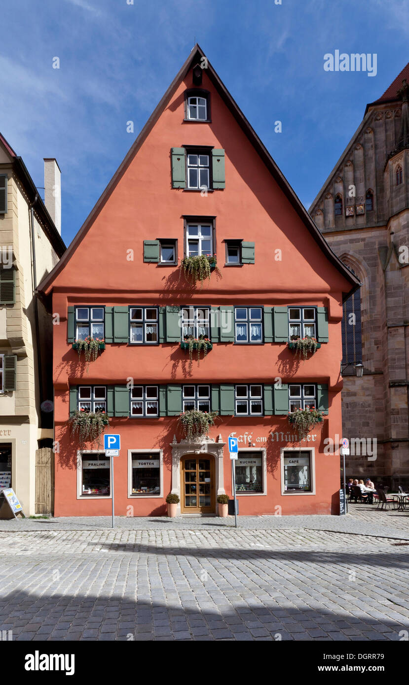 Weinmarkt square, Dinkelsbuehl, administrative district of Ansbach ...