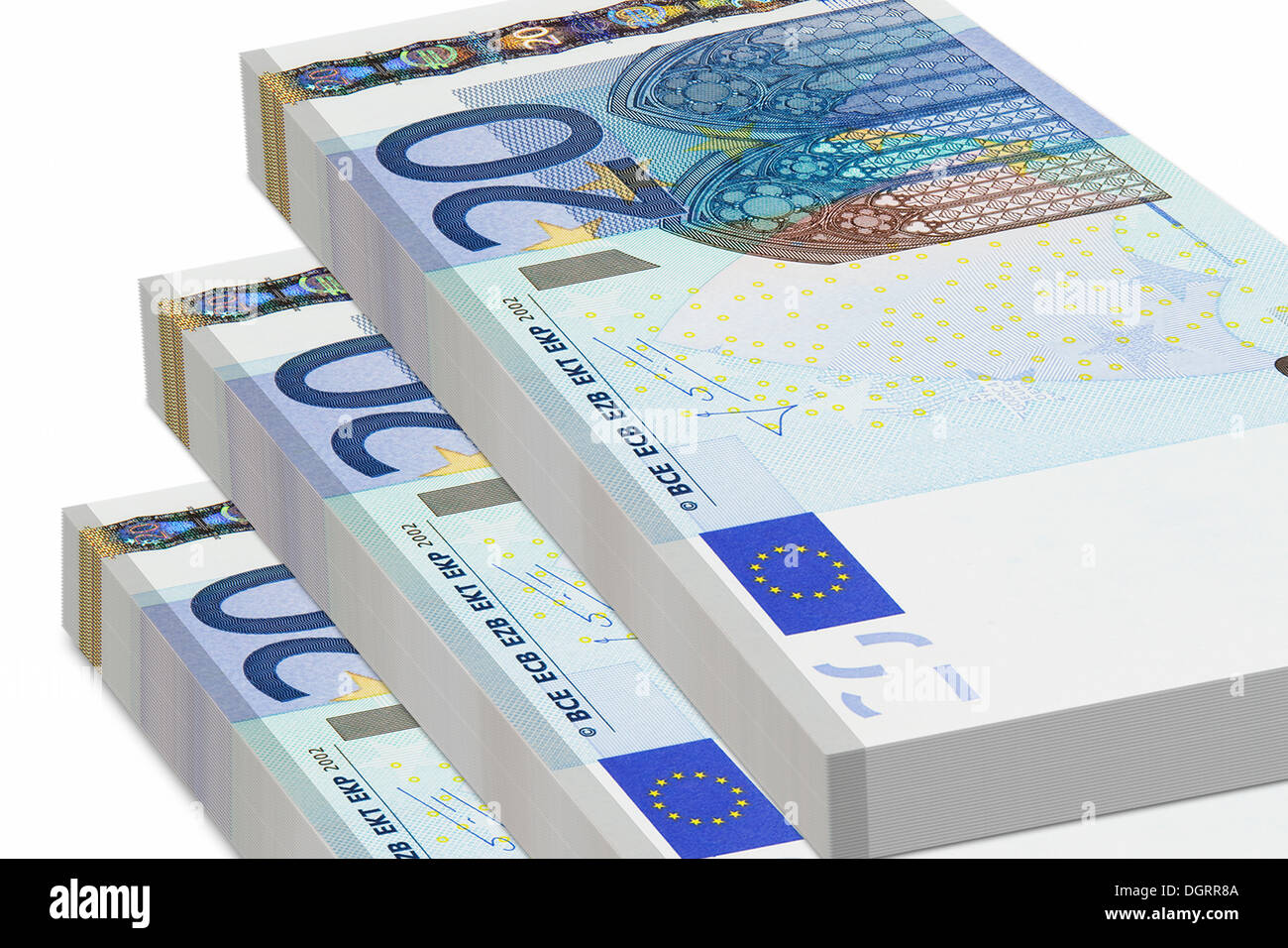 Bundles of 20 euro bank notes Stock Photo - Alamy