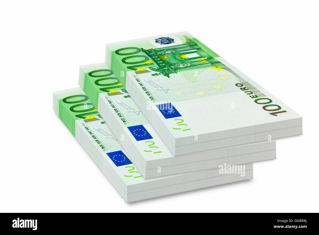 Bundles of 100 euro bank notes Stock Photo - Alamy