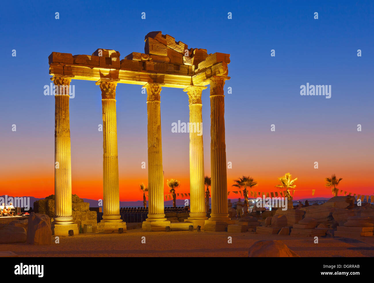 Old ruins in Side, Turkey at sunset Stock Photo - Alamy