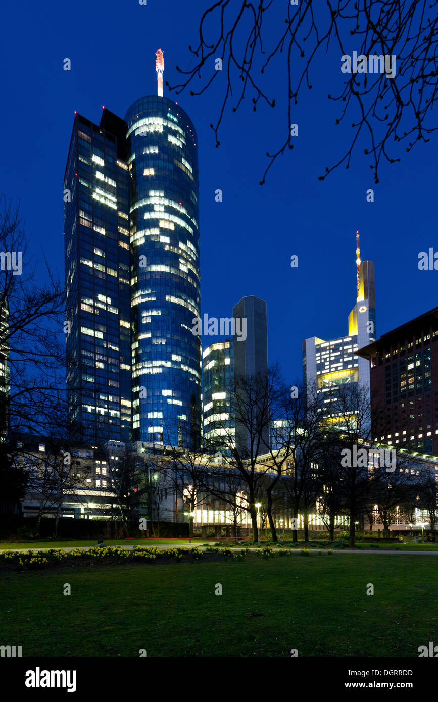 View of the Hessische Landesbank, also know as Helaba, the Commerzbank ...