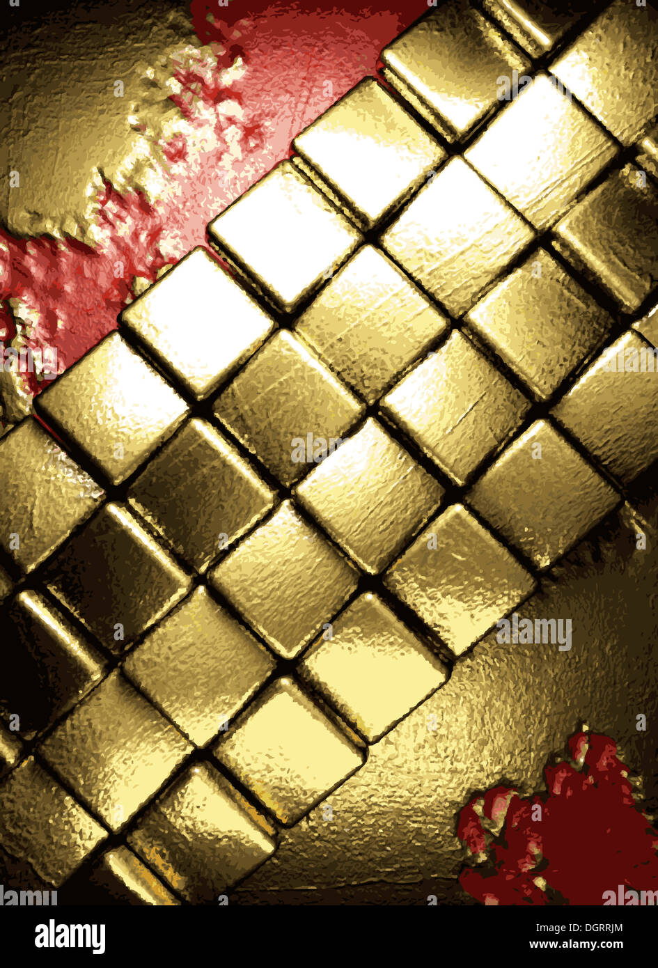 gold on red background Stock Photo - Alamy