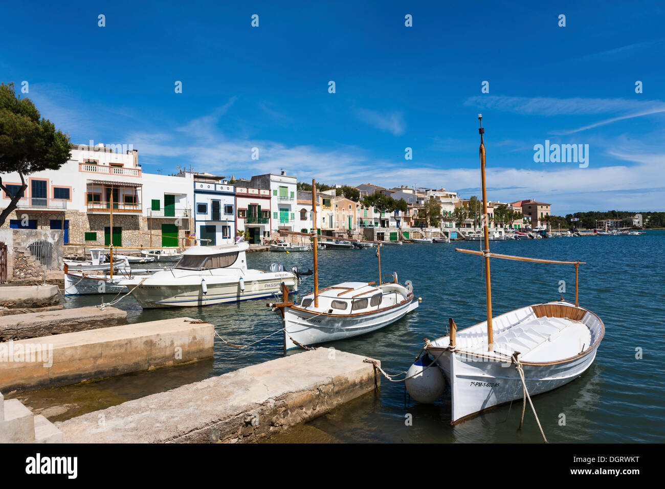 The port of Porto Colom, Portocolom, Mallorca, Majorca, Balearic ...