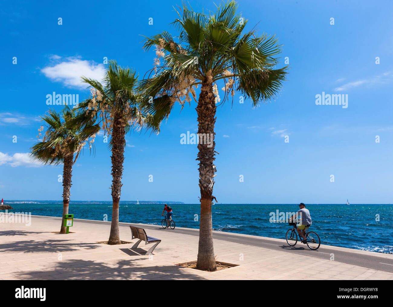 Promenade of Portixol, Palma de Mallorca, Balearic Islands, Mallorca ...