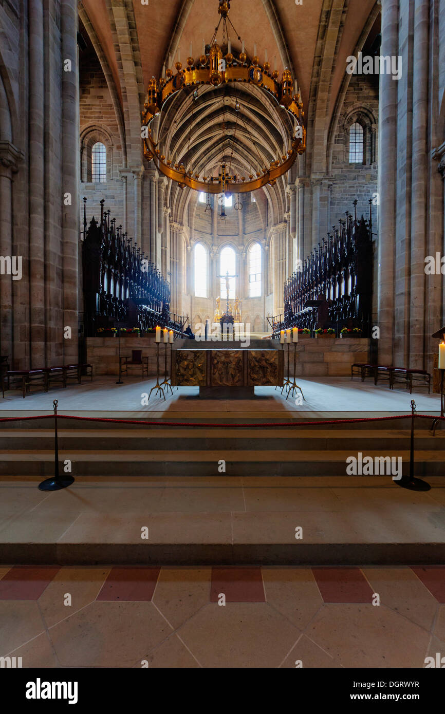 Bamberg Cathedral, interior view, Bamberg, Upper Franconia, Bavaria ...