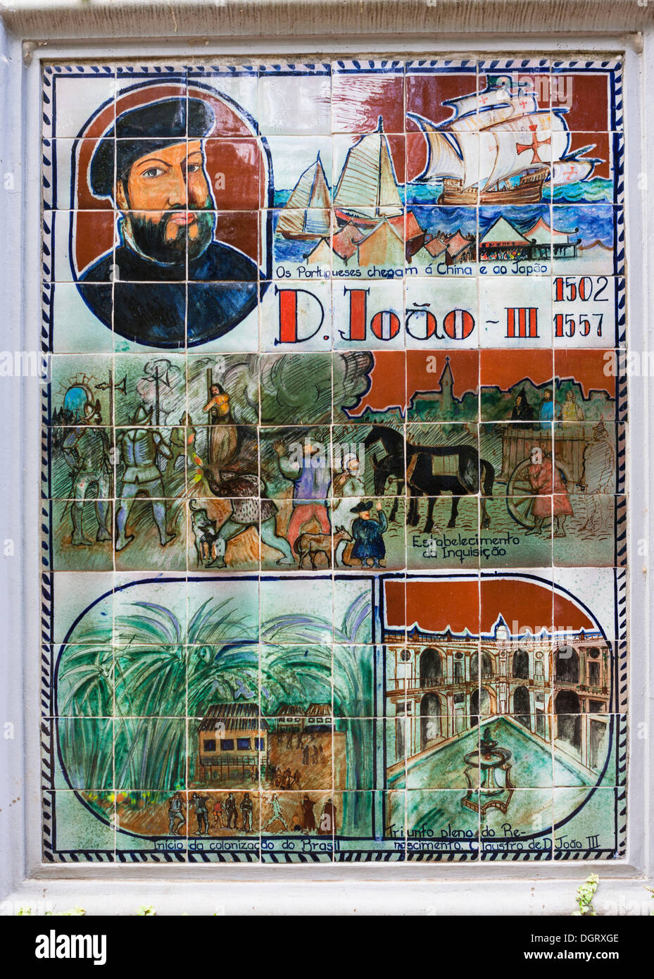 Image made from tiles, part of the alley of tile images in the Jardim ...