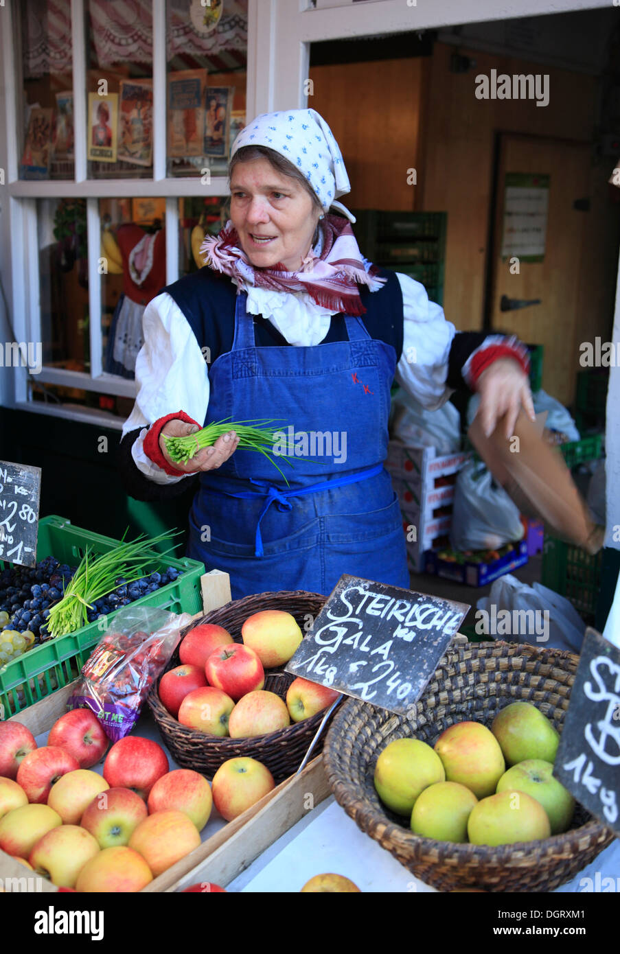 Fruits on sale at Naschmarkt stall, Vienna, Austria, Europe Stock Photo ...