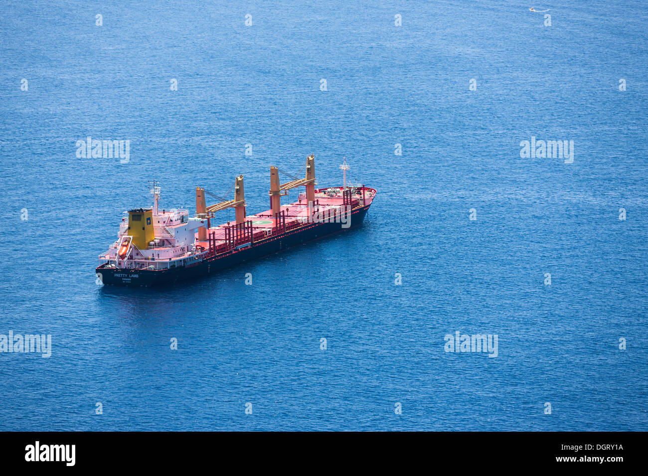 Container ship, bird's eye view, San Andrés, La Montañita, Tenerife ...