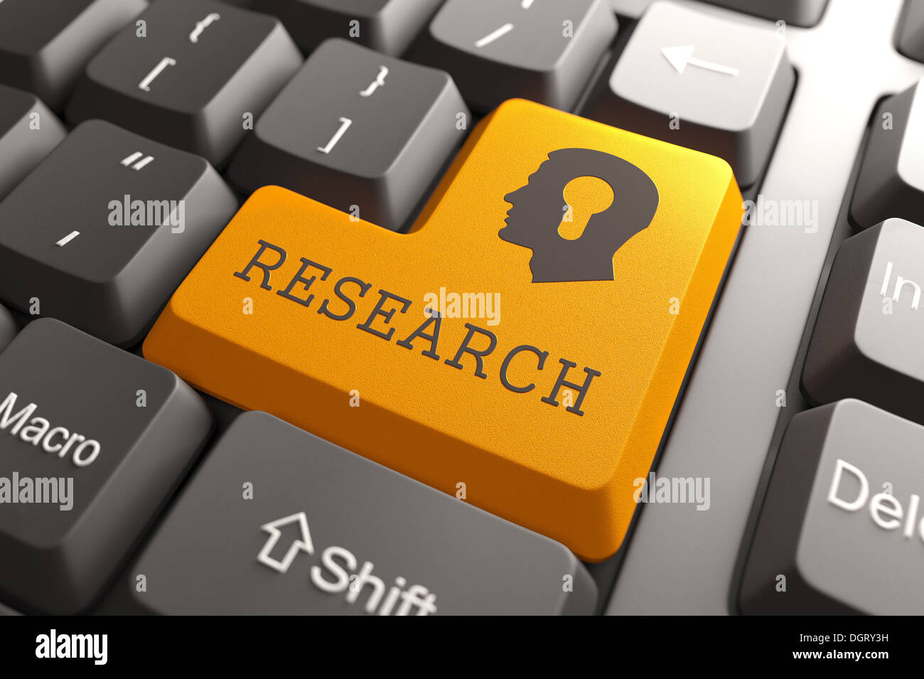 Keyboard with Research Button Stock Photo - Alamy