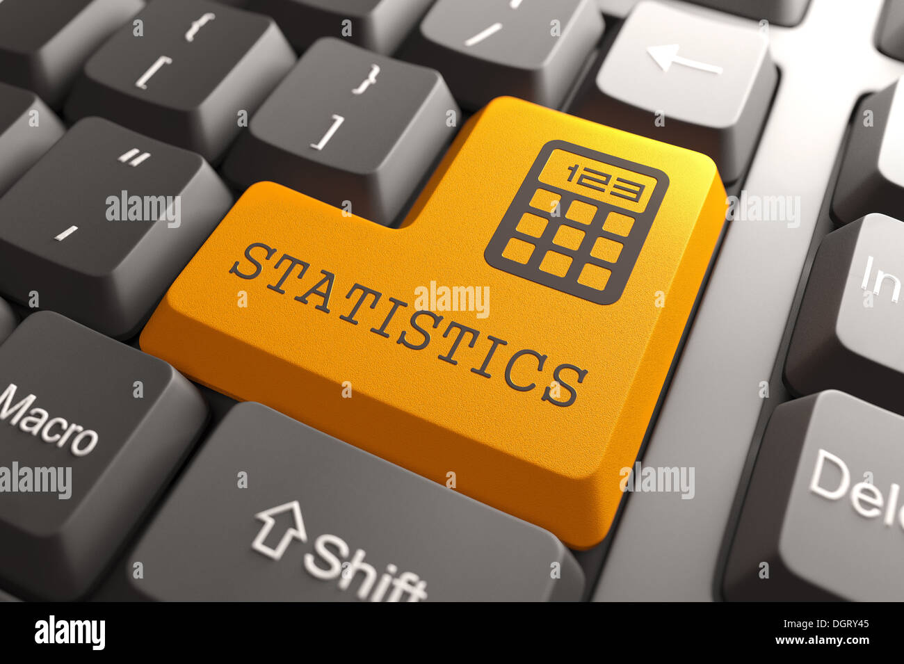Keyboard with Statistics Button Stock Photo - Alamy