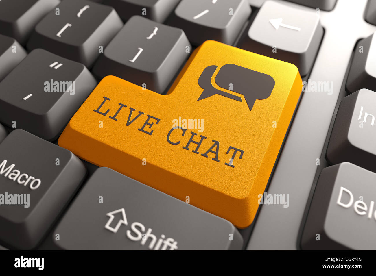 Keyboard with Live Chat Button Stock Photo - Alamy
