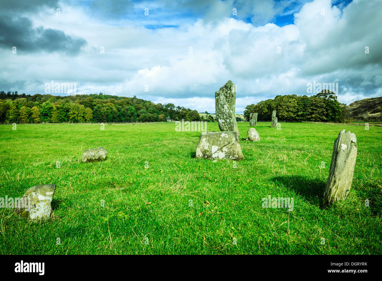 Standing Stones at Nether Largie Stock Photo - Alamy
