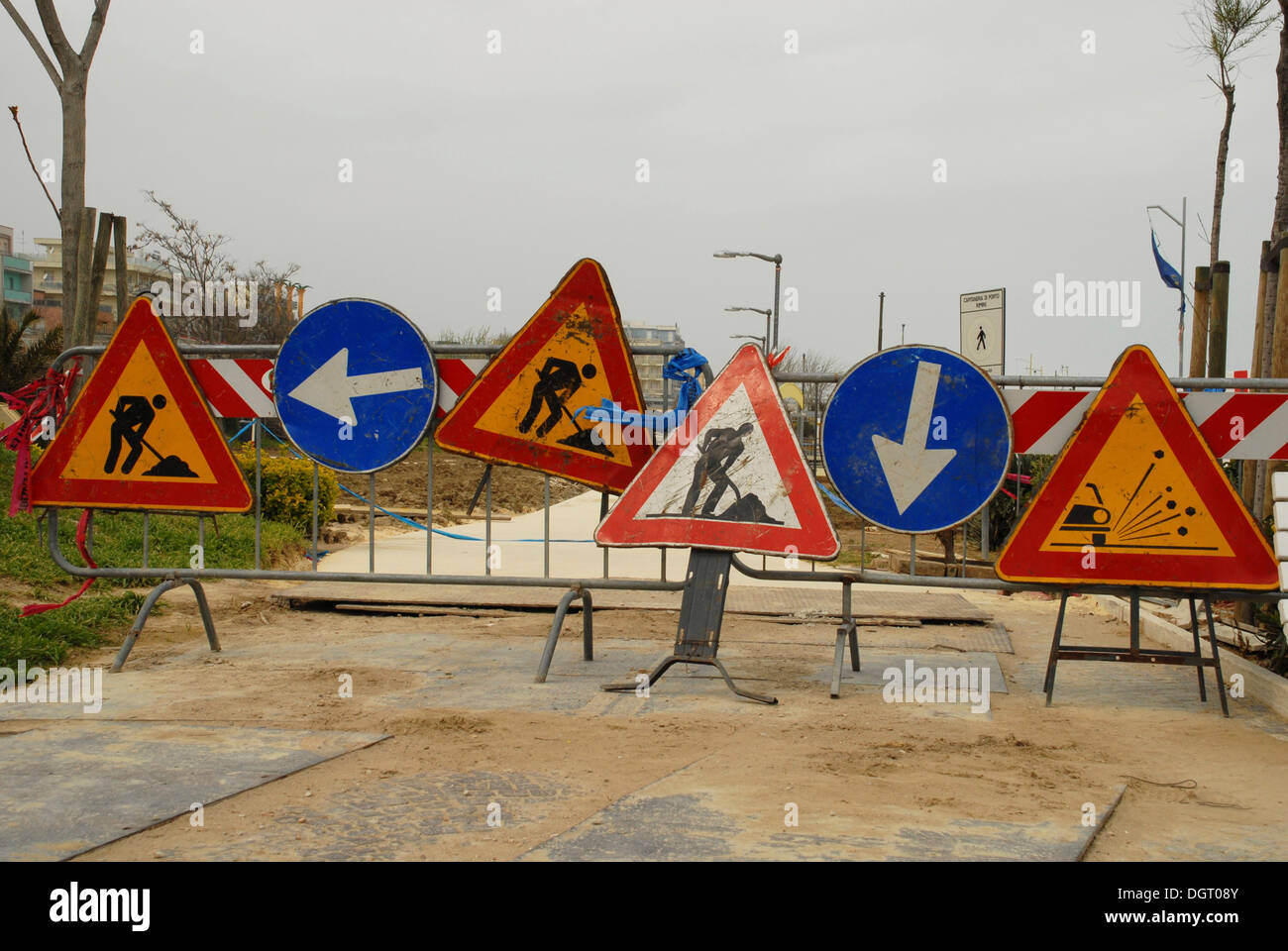 Signboard construction site in hi-res stock photography and images - Alamy