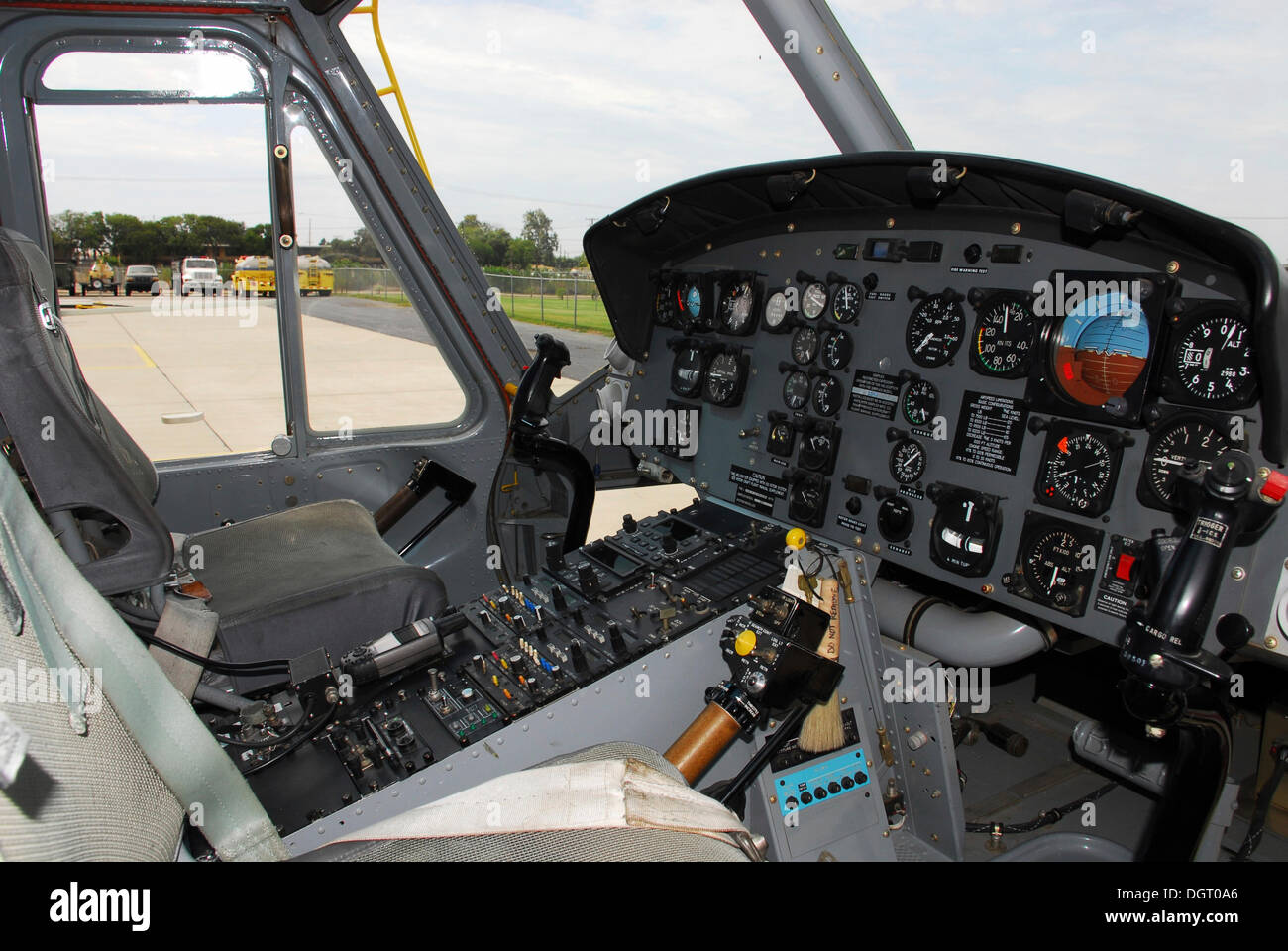 Cockpit of a helicopter Stock Photo - Alamy
