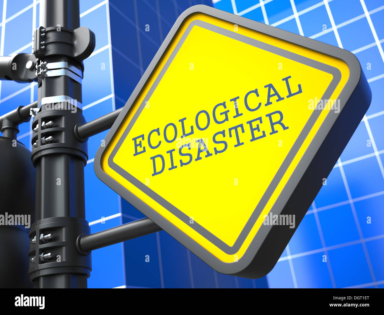 Ecology Concept. Ecological Disaster Waymark Stock Photo - Alamy