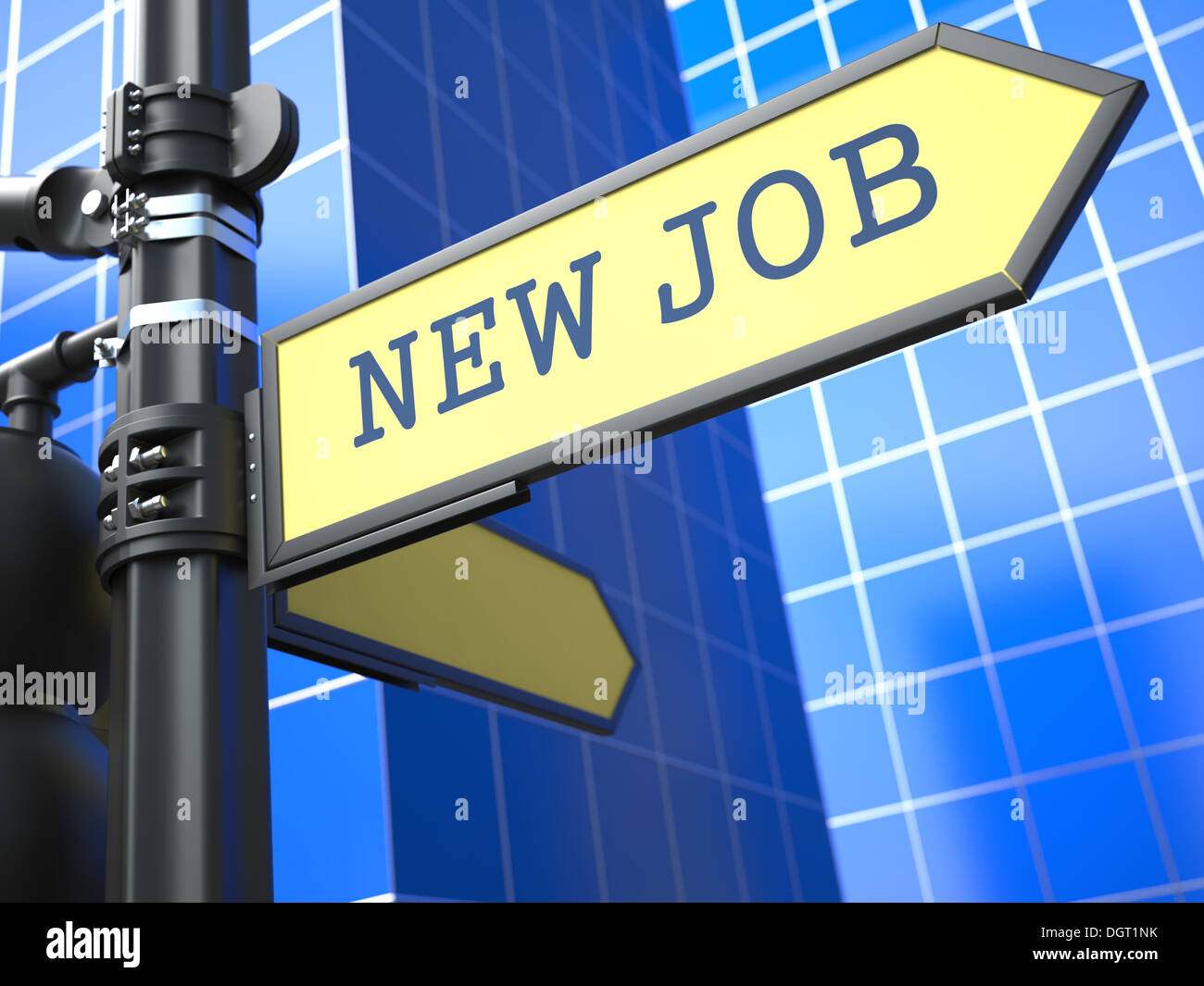 New Job - Road Sign. Motivation Slogan Stock Photo - Alamy