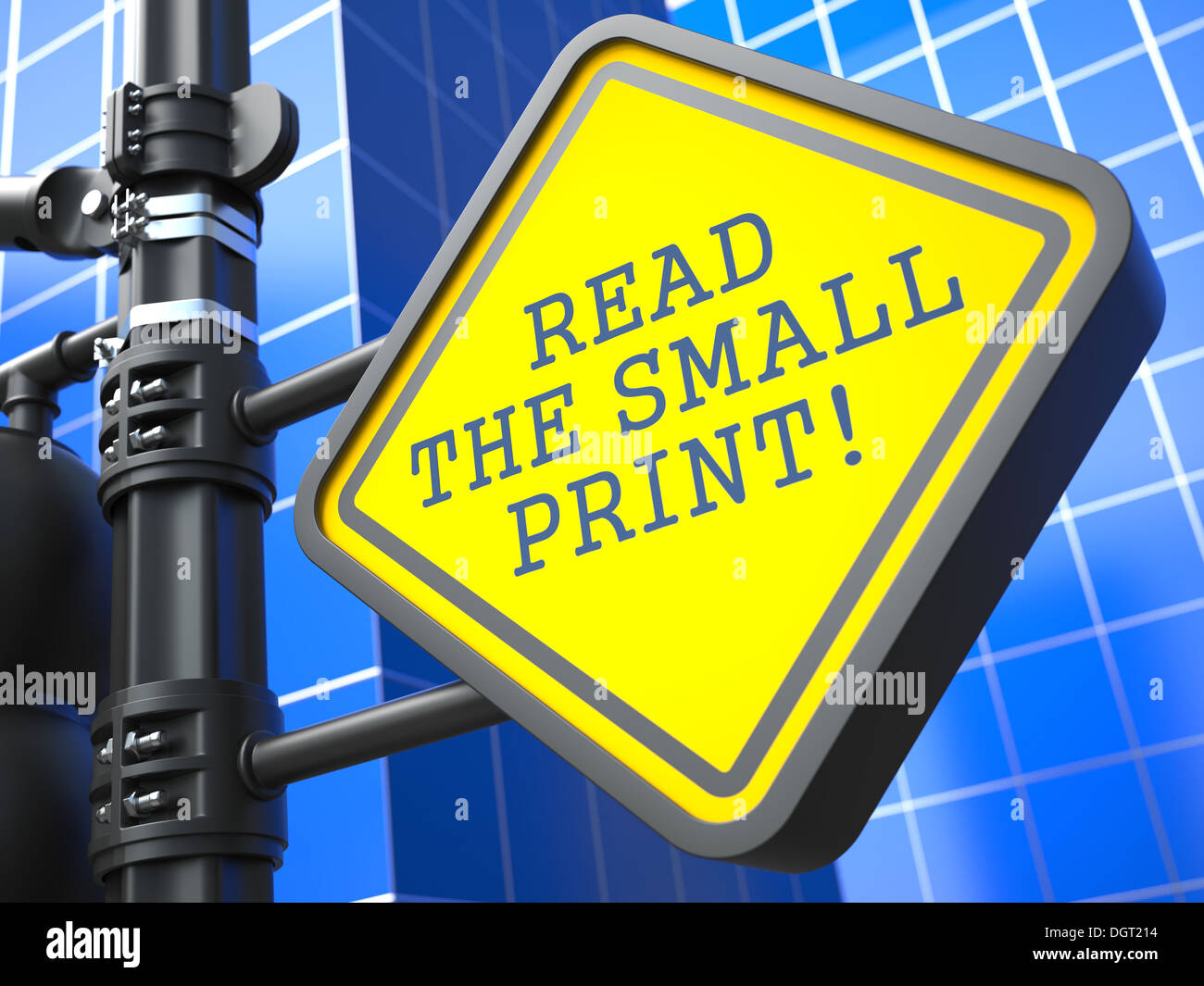 Roadsign with 'Read the Small Print' Concept Stock Photo - Alamy