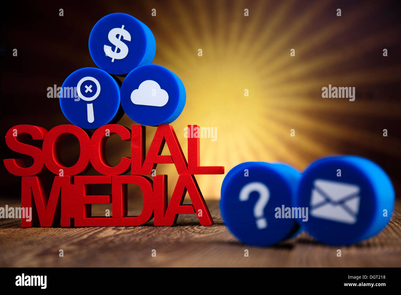 Social media network connection concept, sunset background Stock Photo ...