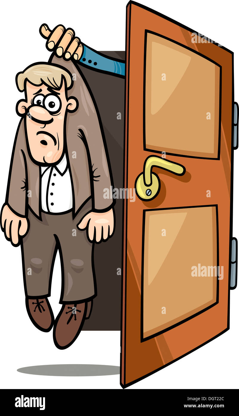 Cartoon Concept Illustration of Unhappy Fired or Dismissed Man Stock ...