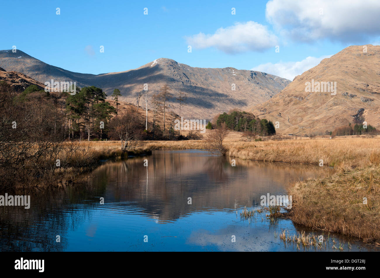 Sgùrr na Bà Glaise reflected in the river Moidart, in Glen Moidart ...
