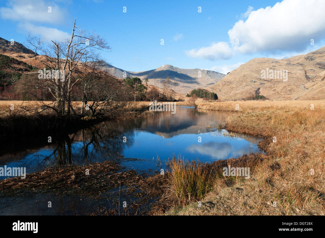 Sgùrr na Bà Glaise reflected in the river Moidart, in Glen Moidart ...