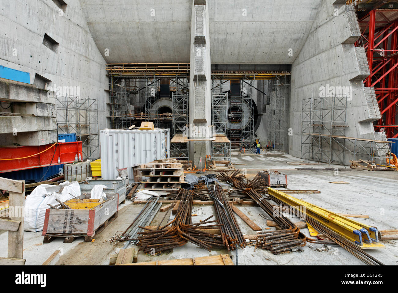 Construction site of the new hydropower plant in Rheinfelden, headwater ...