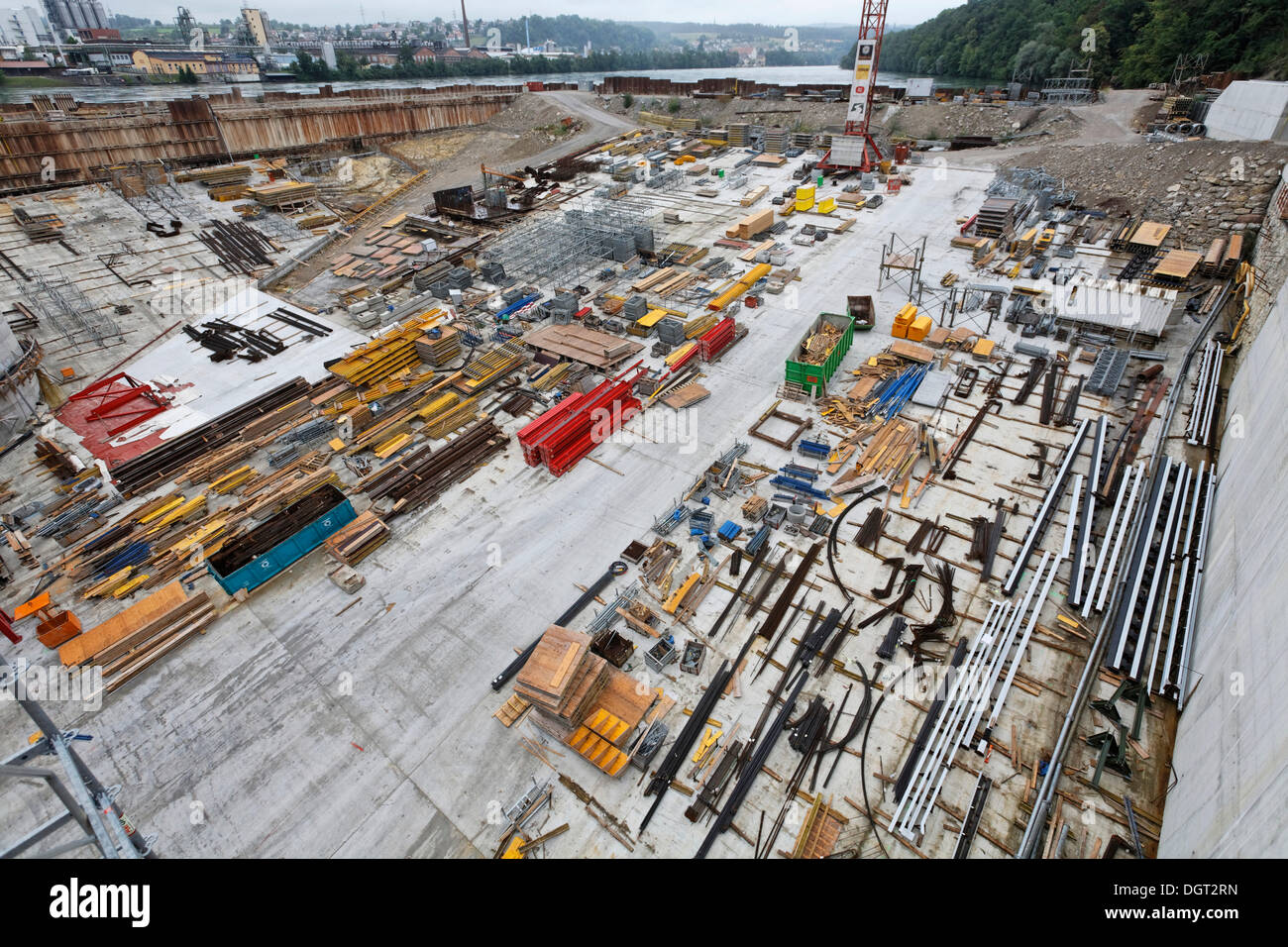 Construction site of the new hydropower plant in Rheinfelden, headwater ...