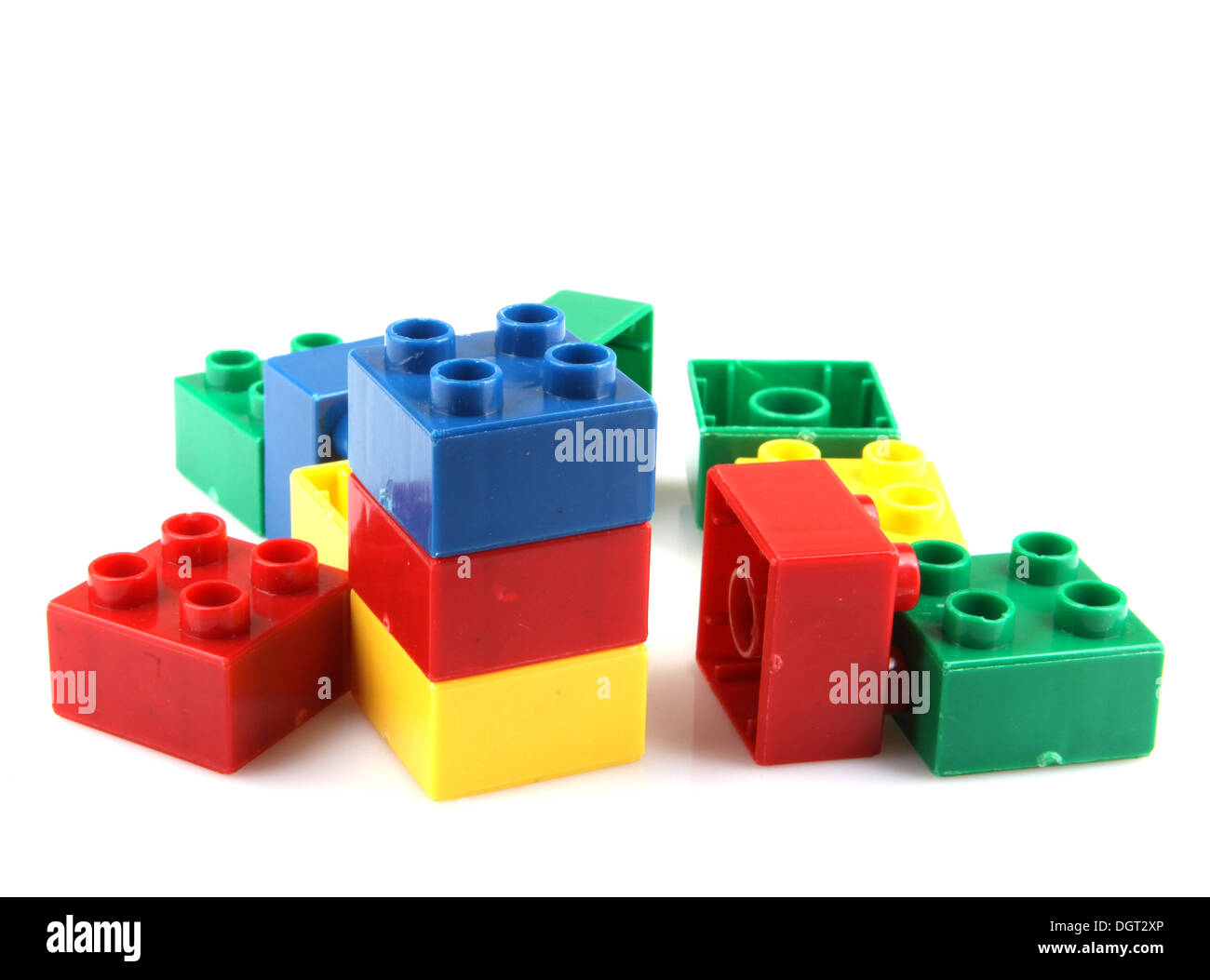Building Blocks Isolated On White Stock Photo - Alamy