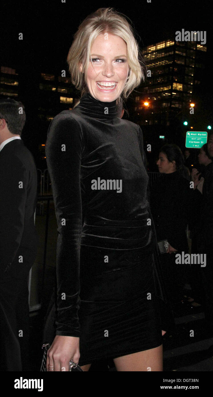 New York, USA. 24th Oct, 2013. Model CAROLINE WINBERG arrives for the ...