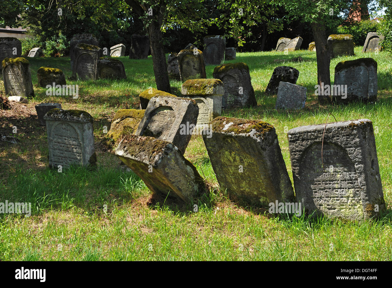Grave stones on a Jewish cemetery, 1537 to 1834, Oberer Krankenhausweg ...