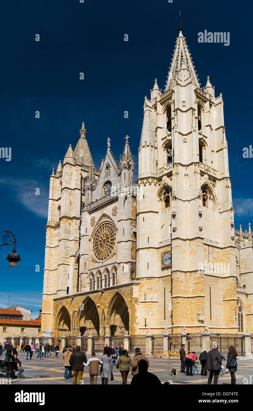 Cathedral of Leon in Spain Stock Photo - Alamy
