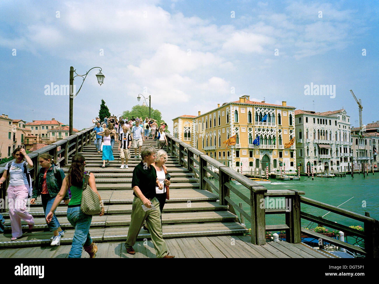 The Accademia wooden bridge over the Grand Canal in Venice Stock Photo ...