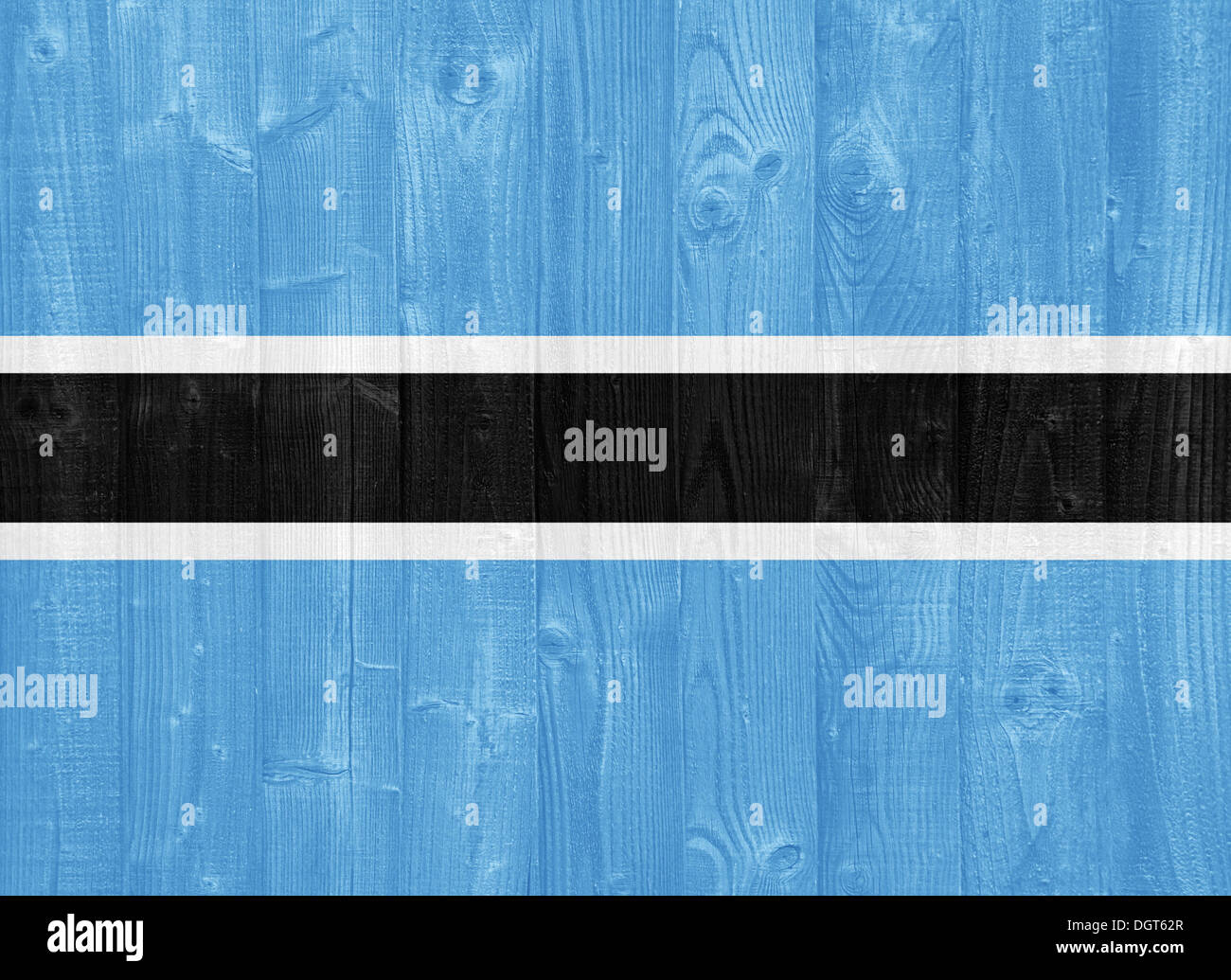 gorgeous Botswana flag painted on a wood plank texture Stock Photo - Alamy