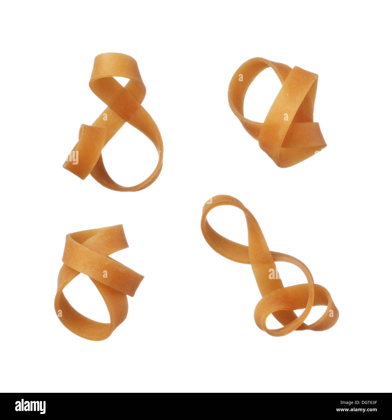 Twisted elastic rubber bands isolated on white background Stock Photo ...