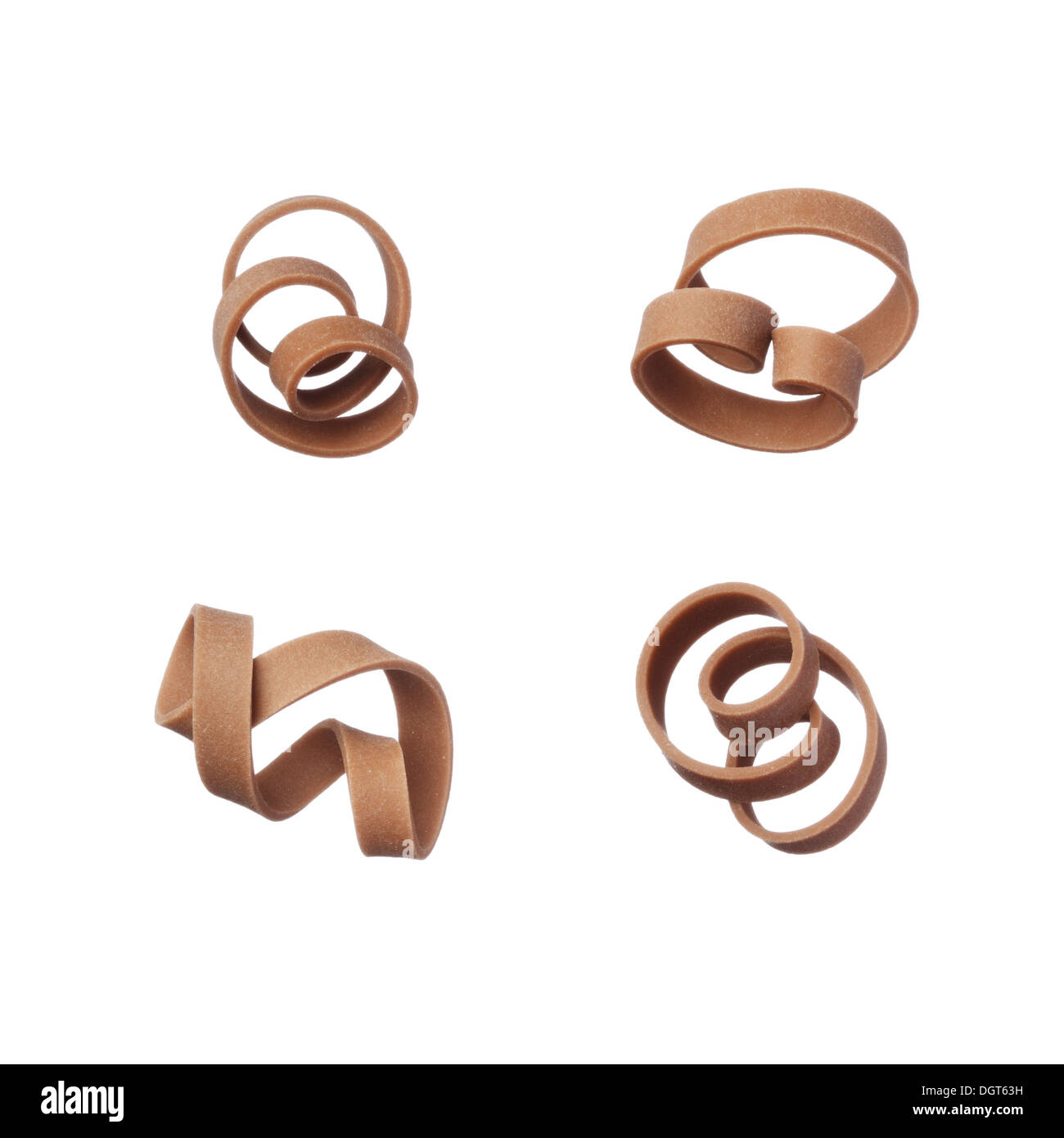 Twisted elastic rubber bands isolated on white background Stock Photo ...