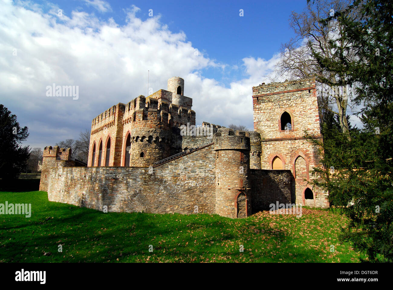 Mosburg ruin in the park of Biebrich Castle, Wiesbaden-Biebrich, Hesse ...