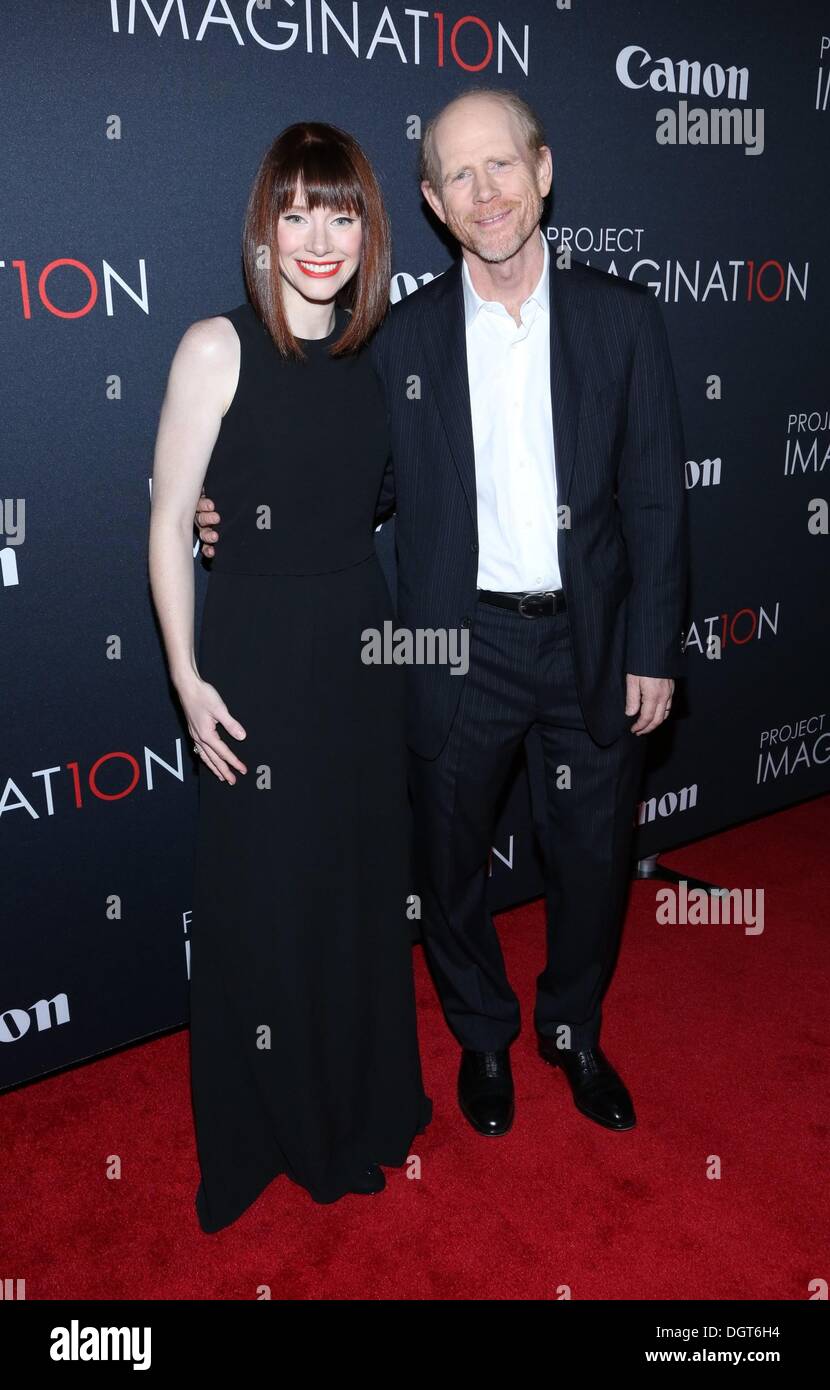 New York, NY, USA. 24th Oct, 2013. Bryce Dallas Howard, Ron Howard at ...