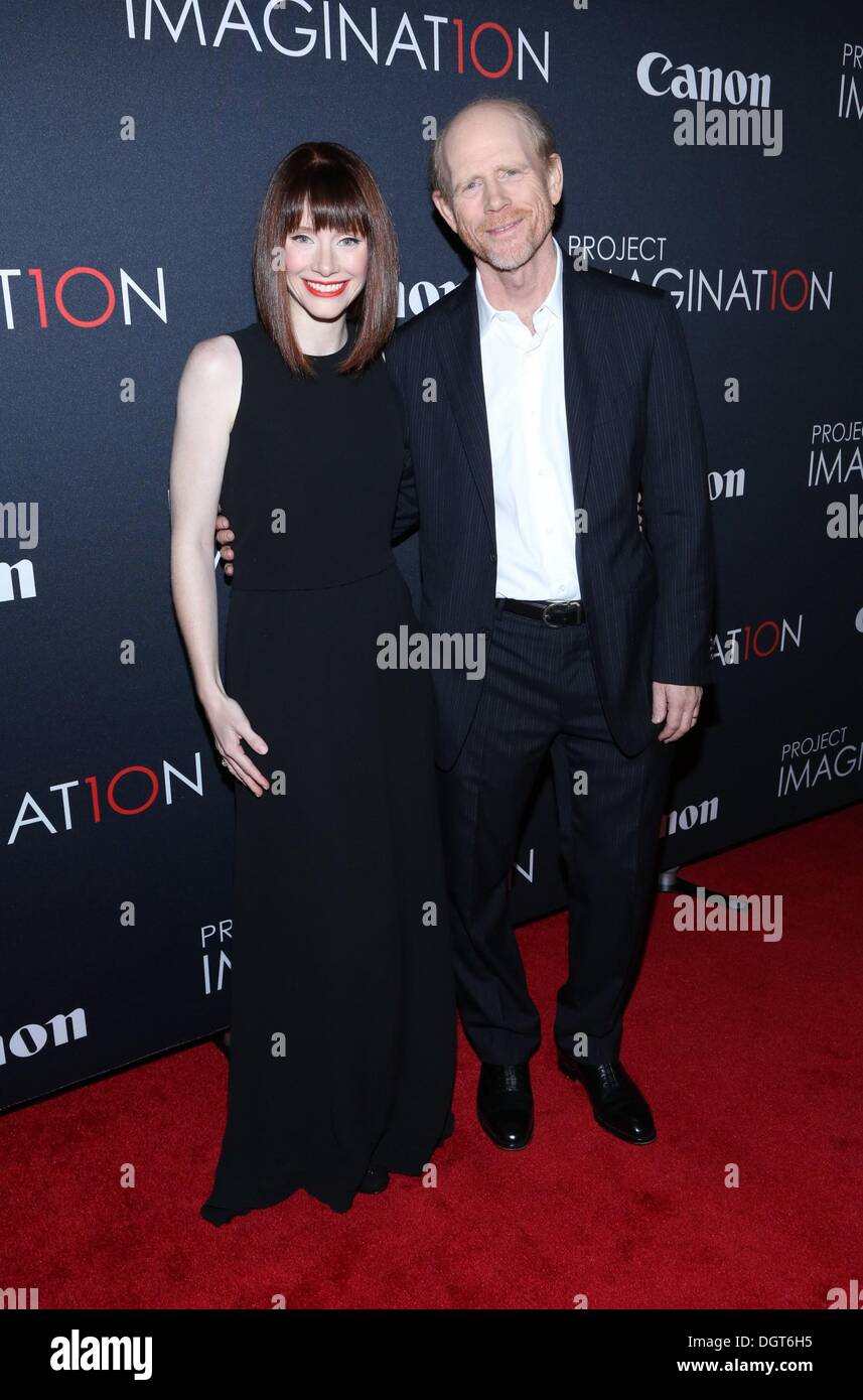 New York, NY, USA. 24th Oct, 2013. Bryce Dallas Howard, Ron Howard at ...