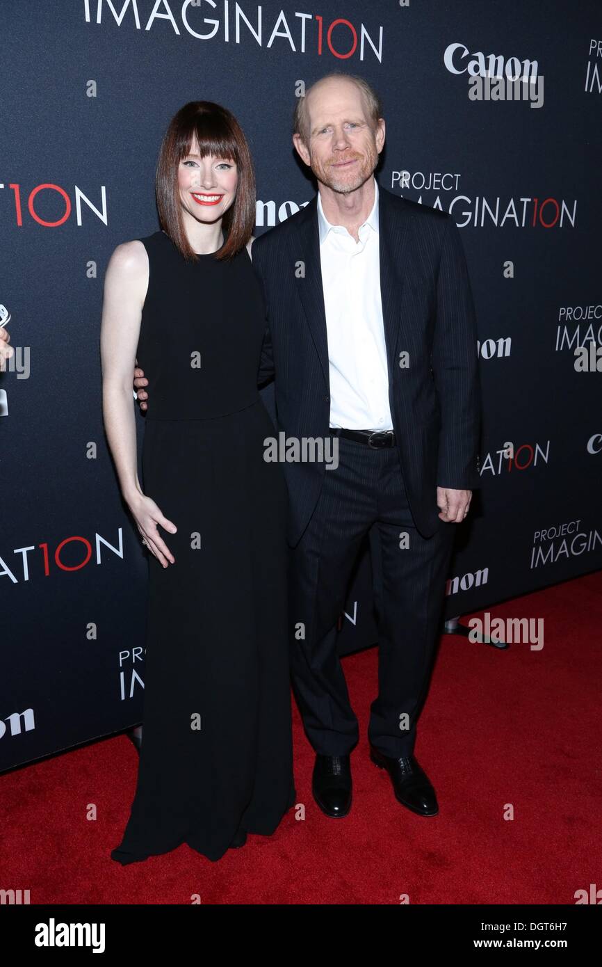 New York, NY, USA. 24th Oct, 2013. Bryce Dallas Howard, Ron Howard at ...