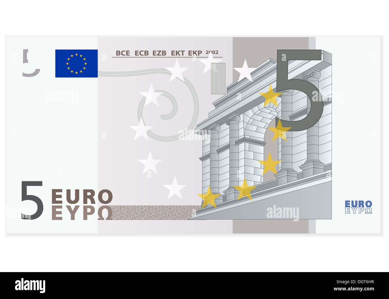 Five euro banknote on a white background Stock Photo - Alamy