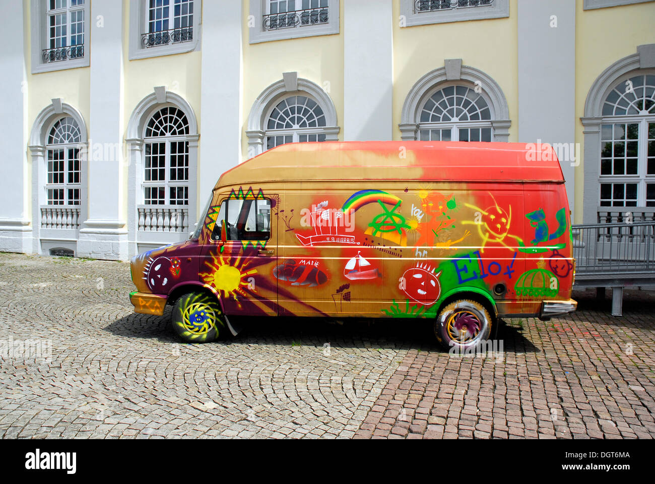Painted DAF car in front of an art gallery by Pawel Althamer ...