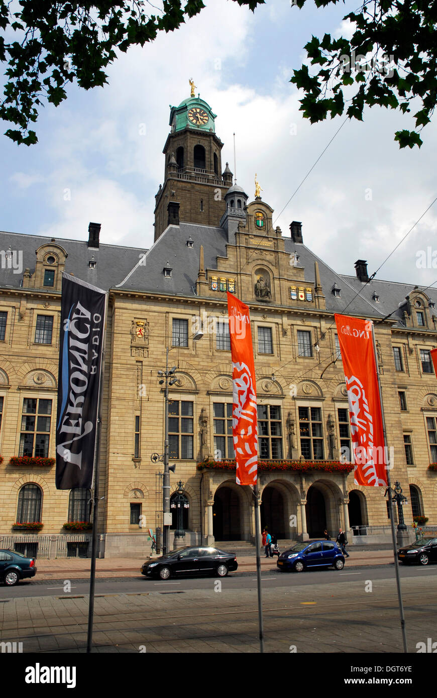 Town hall Stadhuis at the Coolsingel, Rotterdam, Zuid-Holland, South ...