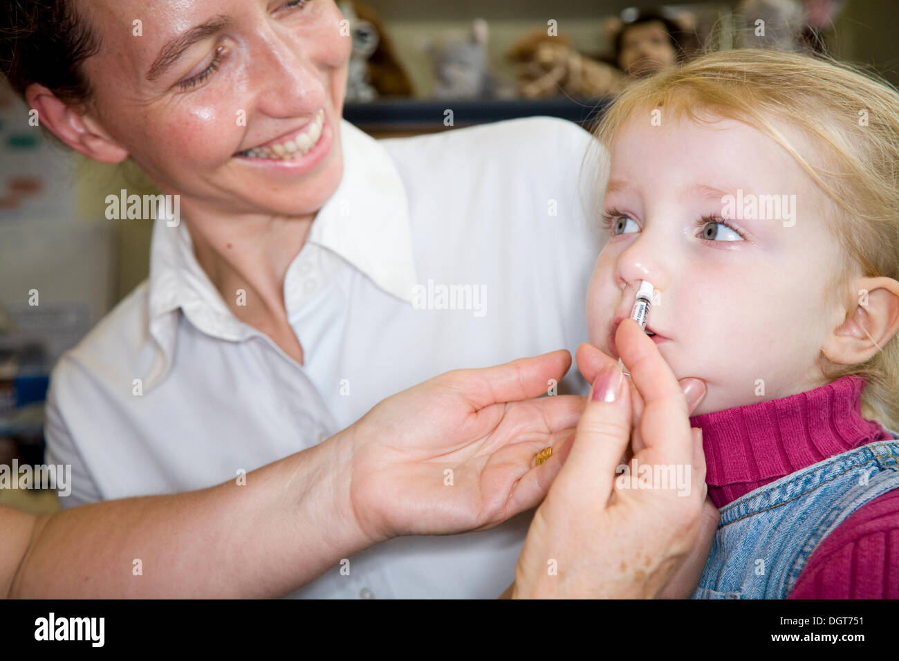 Child flu vaccine spray hi-res stock photography and images - Alamy