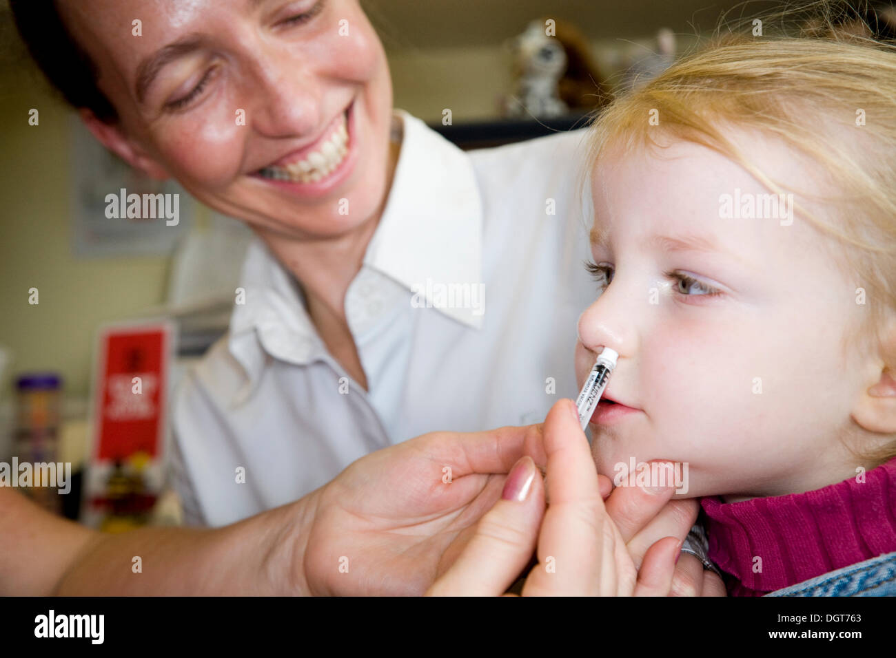 Three and a half year old child, accompanied by her mum / mother ...
