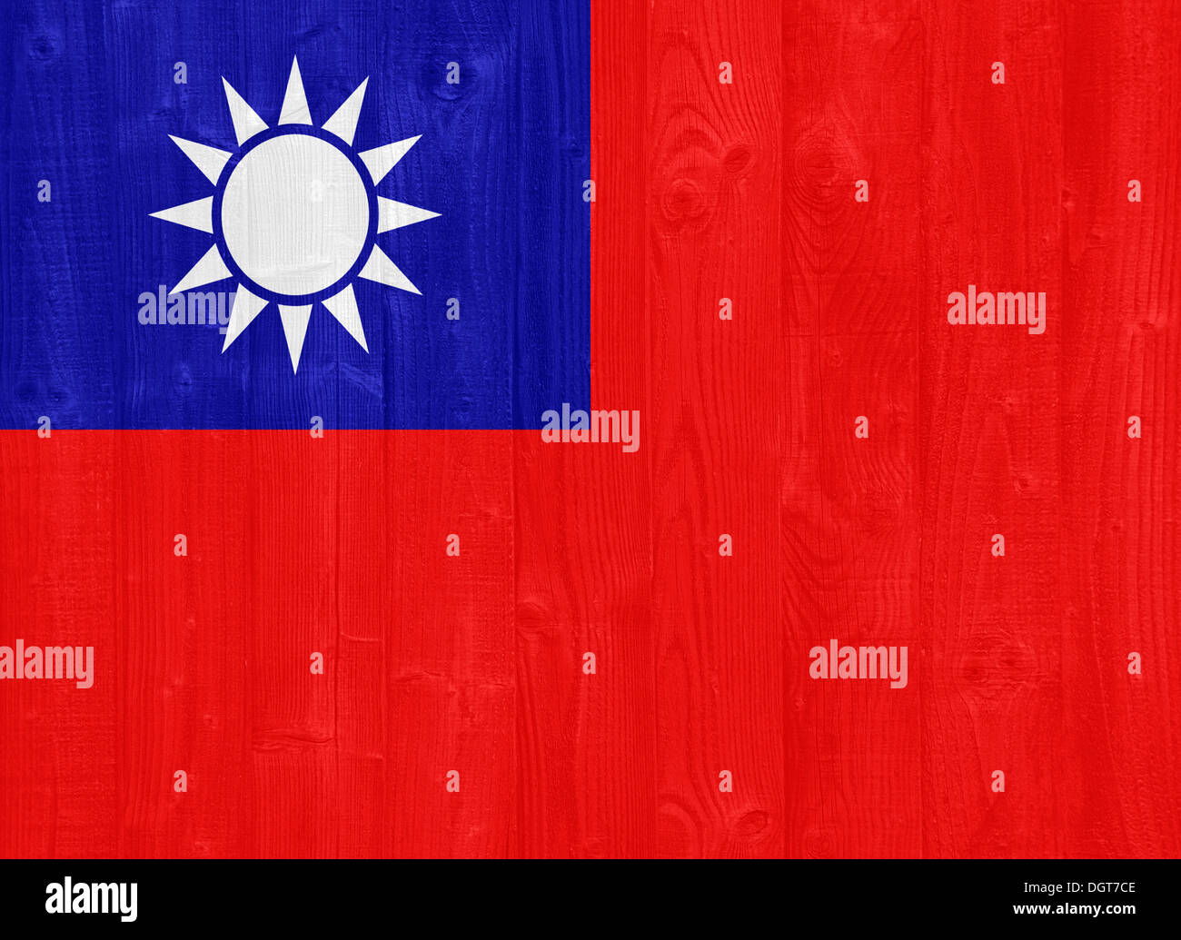 gorgeous Republic of China flag painted on a wood plank texture Stock ...