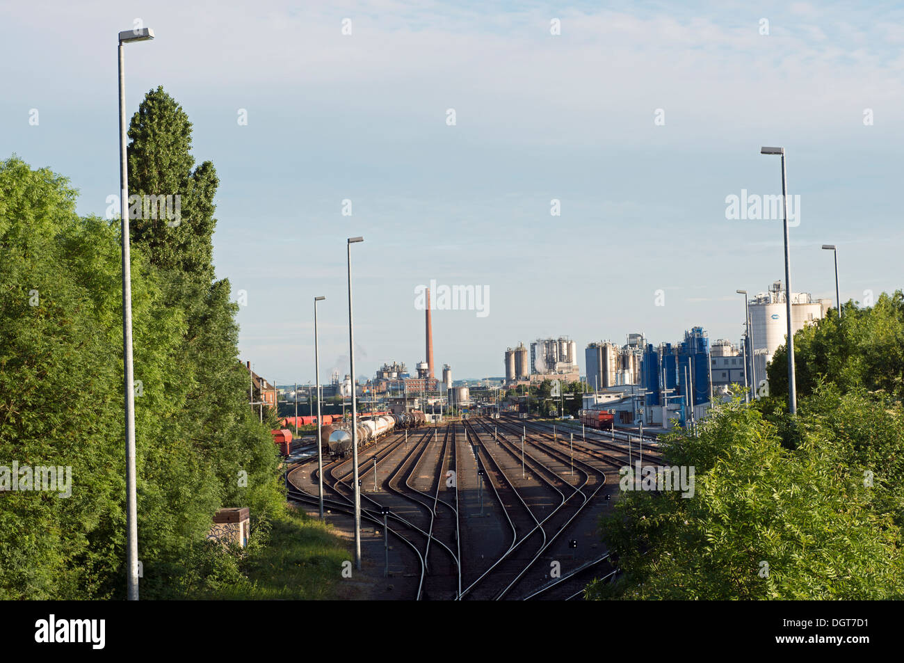 Railway marshalling yard at a chemical factory Stock Photo - Alamy