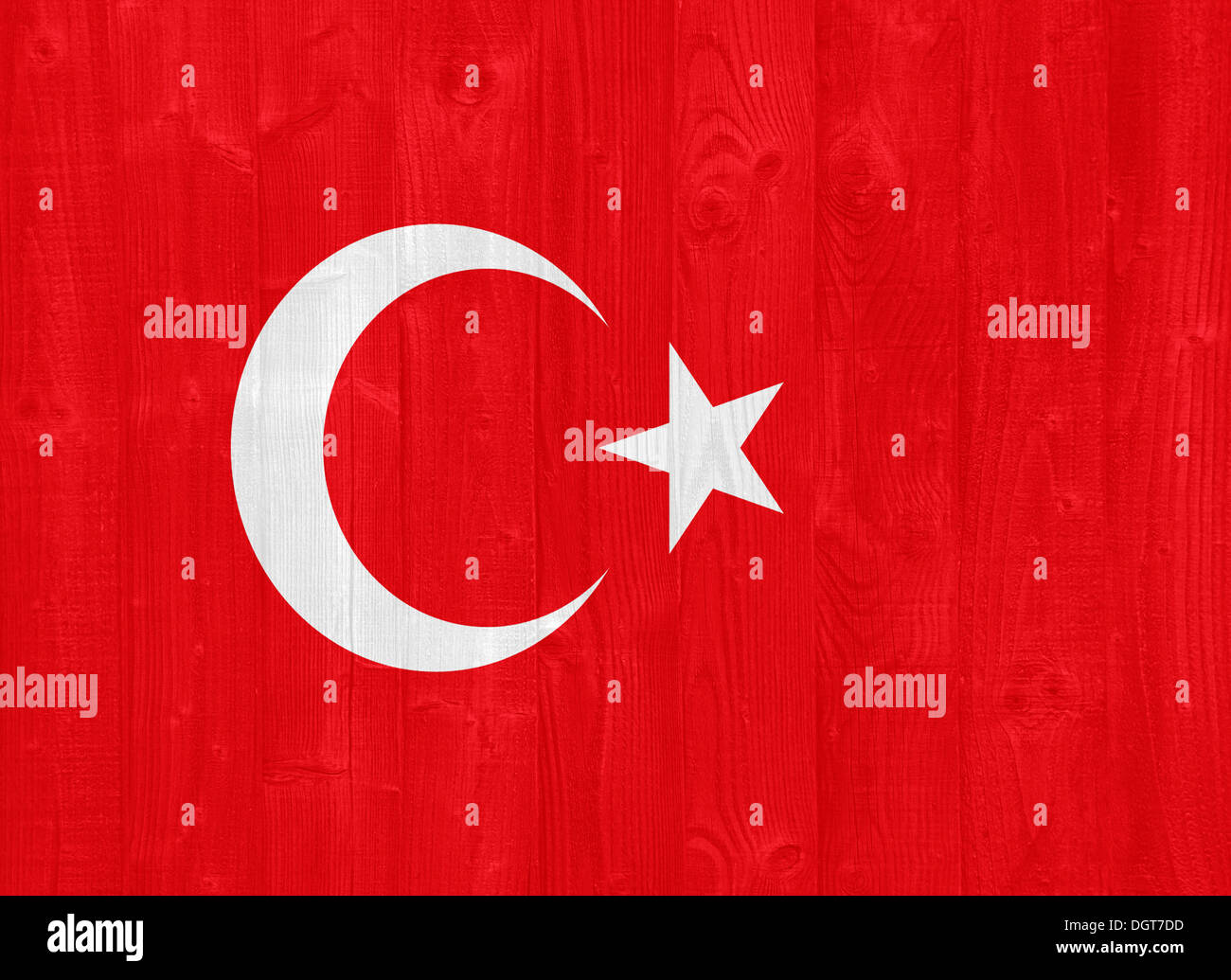 gorgeous Turkey flag painted on a wood plank texture Stock Photo - Alamy
