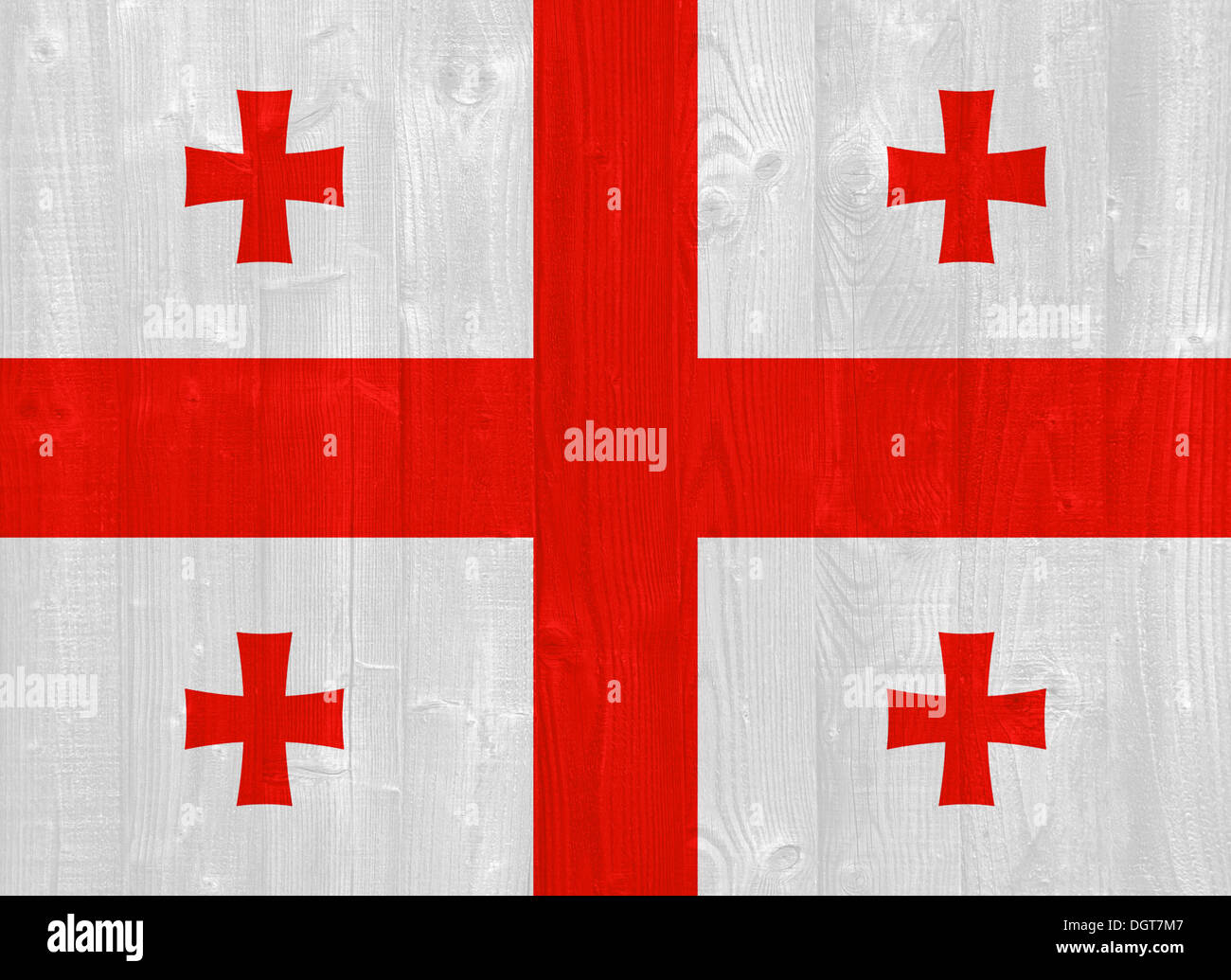 gorgeous Georgia flag painted on a wood plank texture Stock Photo - Alamy