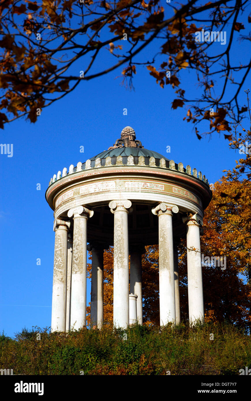 Monopteros Temple in the Englischer Garten in autumn, Munich, Upper ...
